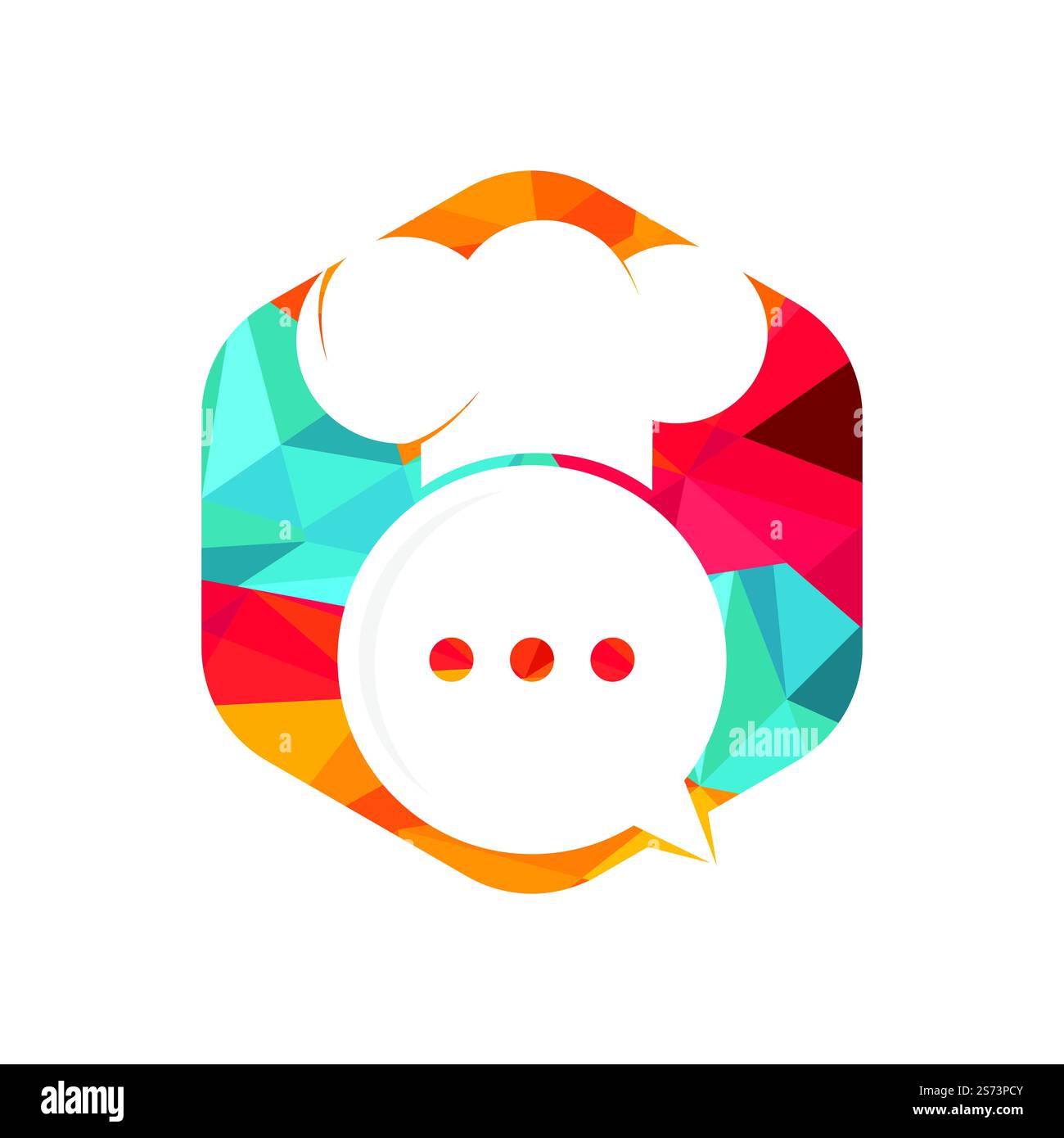 Chef talk vector logo design. Illustration of hat cooker and chat ...
