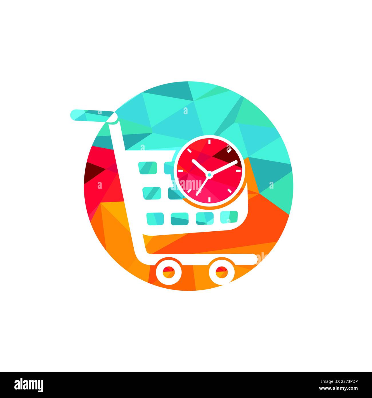 Shopping time vector logo design template Stock Vector Image & Art - Alamy