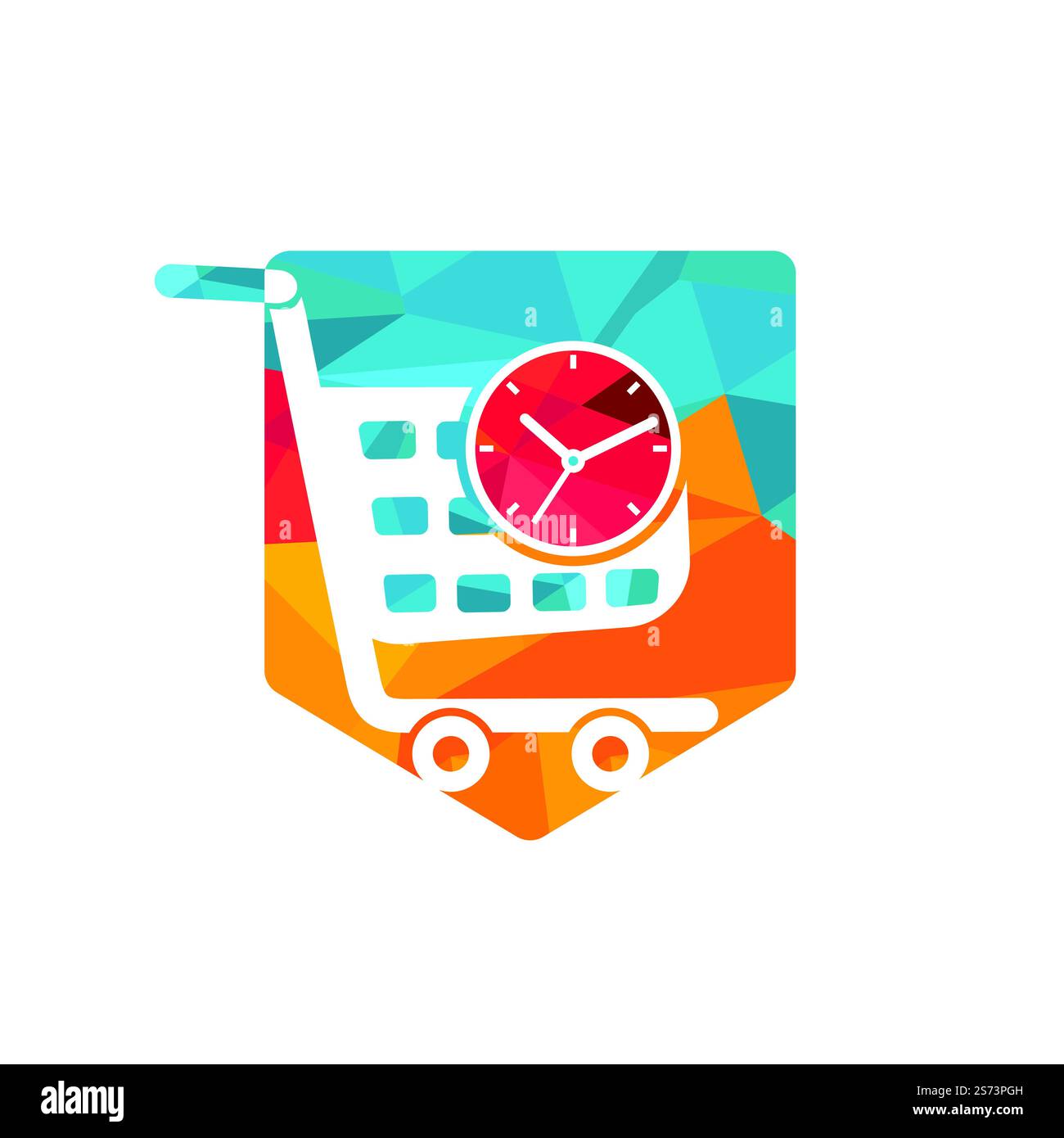 Shopping time vector logo design template Stock Vector Image & Art - Alamy