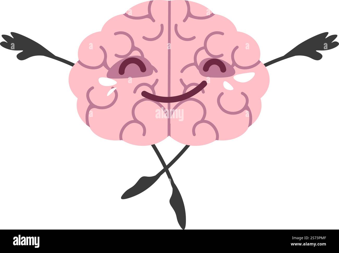 Mindfulness and peace, mind character reaching zen. Meditating brain ...