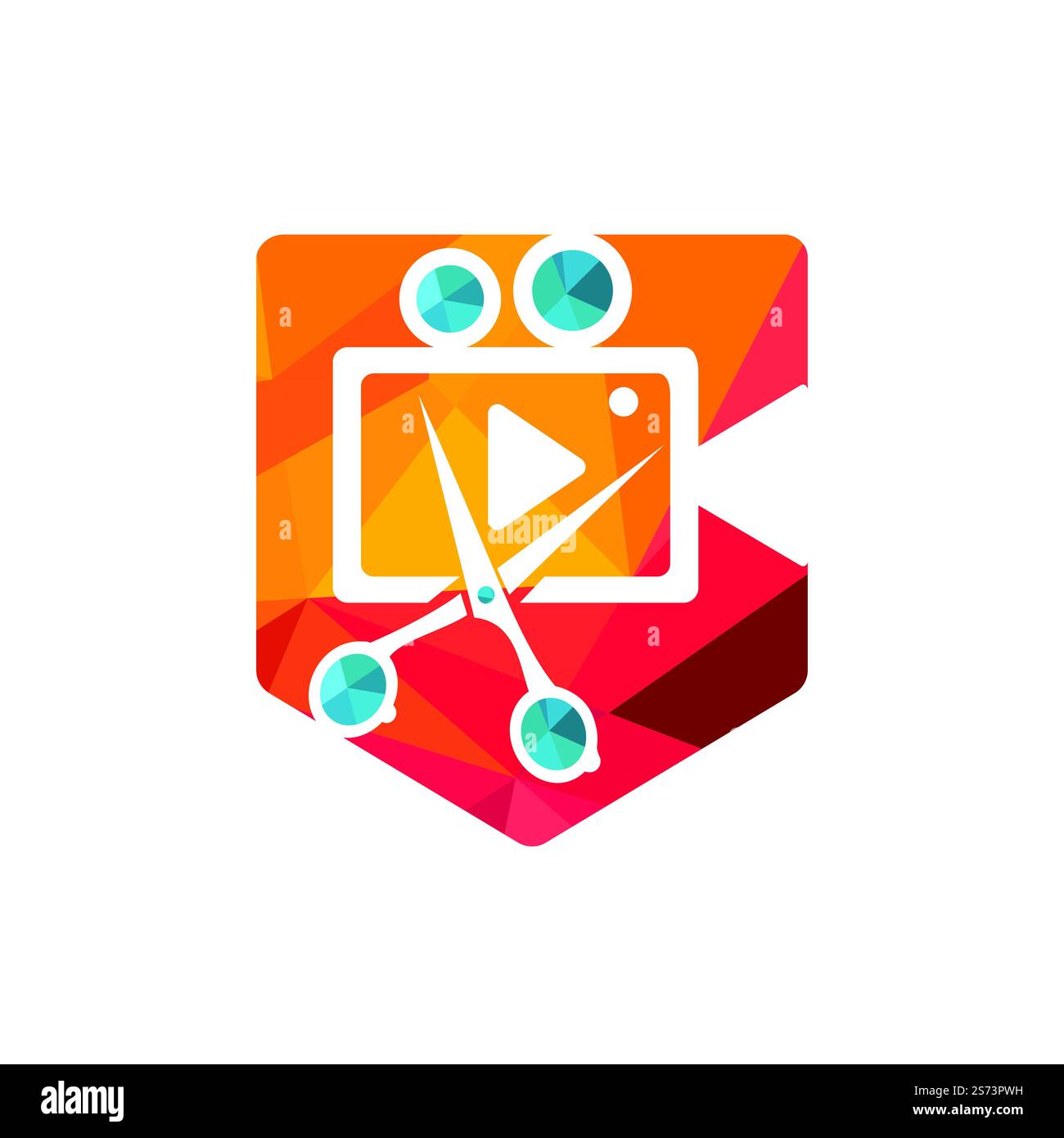 Movie film editor vector logo design. Video editing logo concept Stock ...