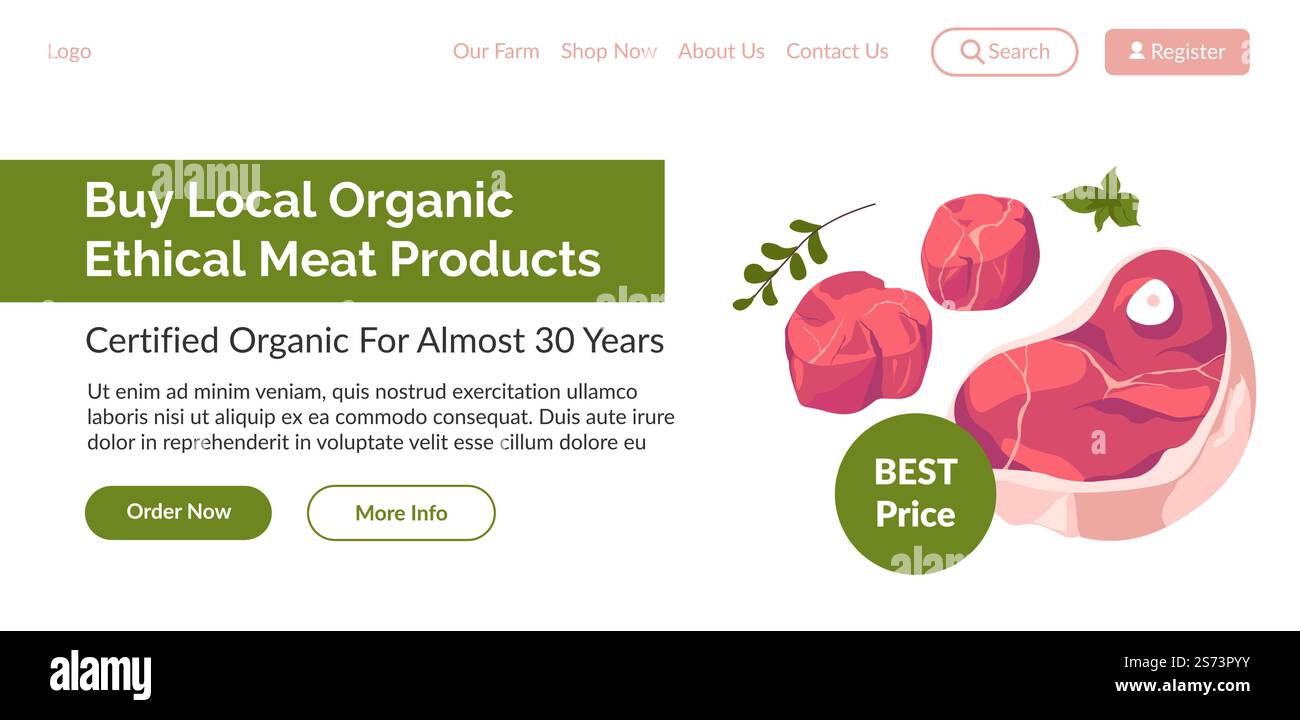 Certified organic meat products with no impact on environment. Vegan ...