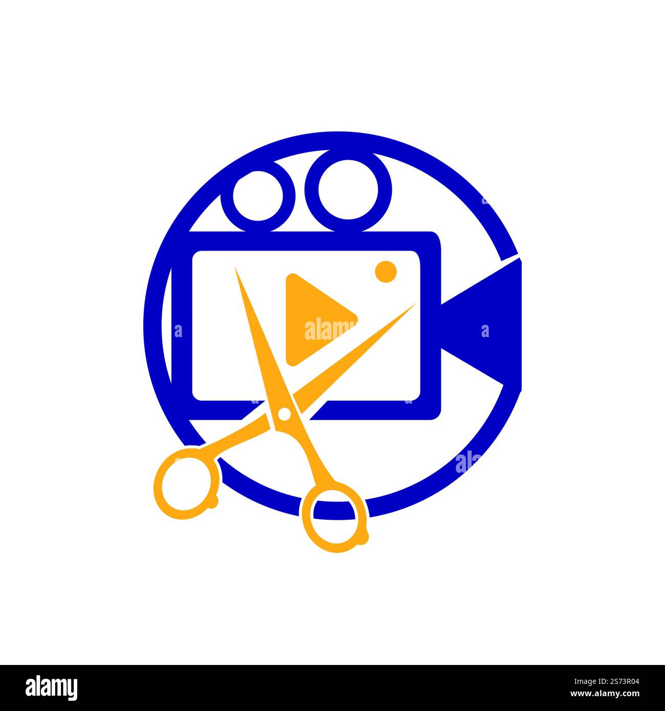 Movie film editor vector logo design. Video editing logo concept Stock ...