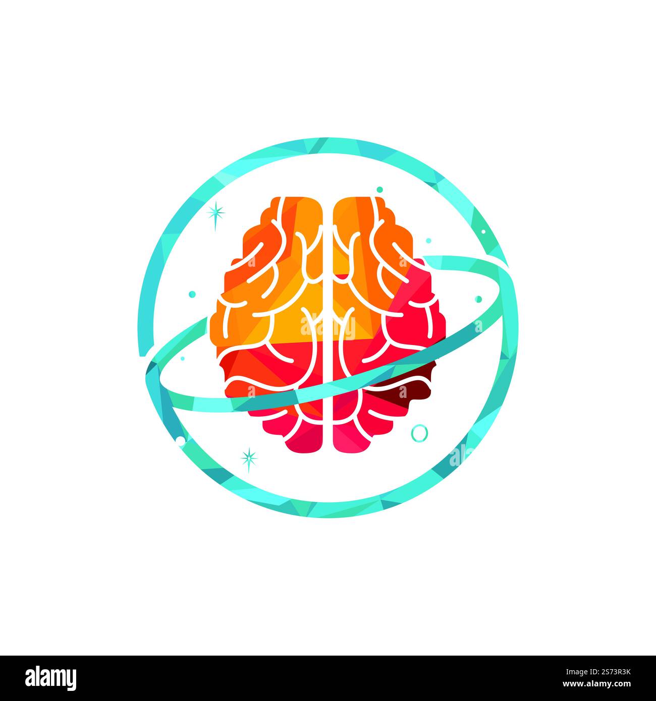 Brain planet vector logo design. Intellectual and smart logo concept ...