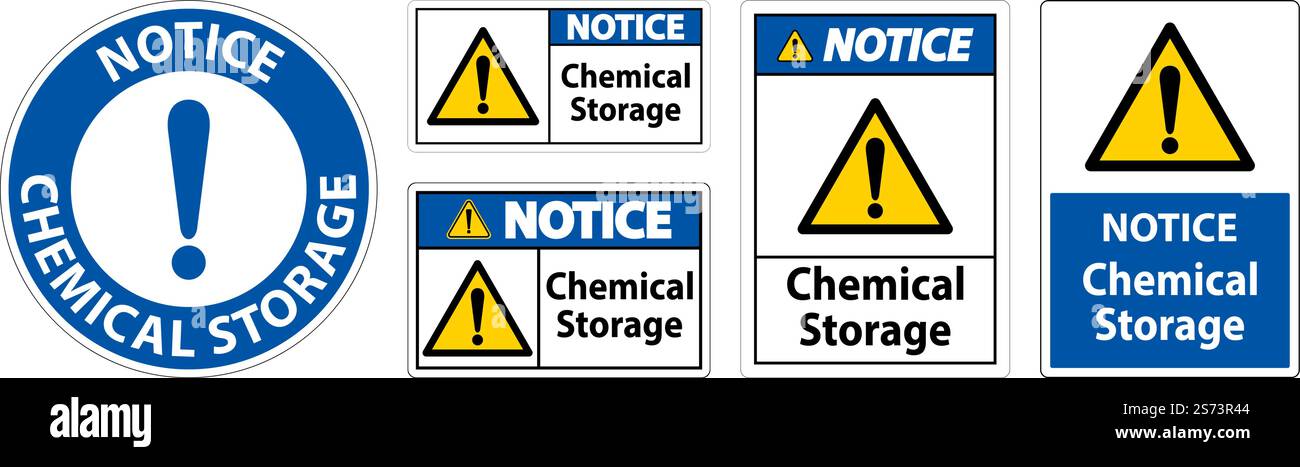 Notice Chemical Storage Symbol Sign On White Background Stock Vector ...