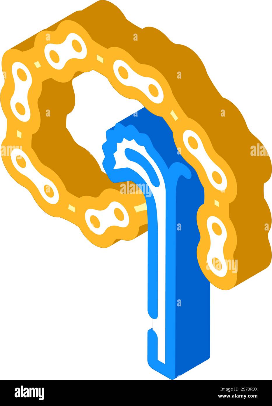 chain wrench isometric icon vector. chain wrench sign. isolated symbol ...