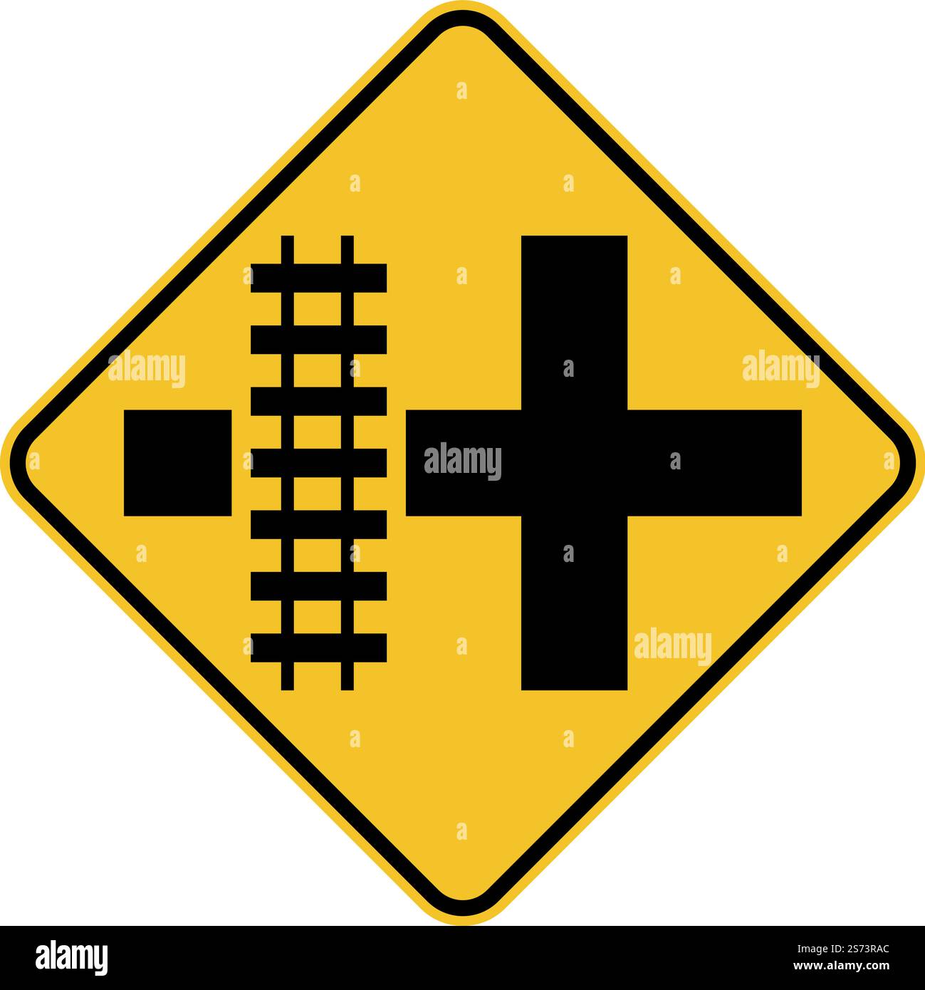 Highway Light Rail Transit Grade Crossing Left Sign Stock Vector Image ...