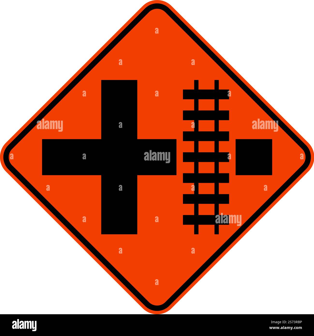 Highway Light Rail Transit Grade Crossing Right Sign Stock Vector Image ...