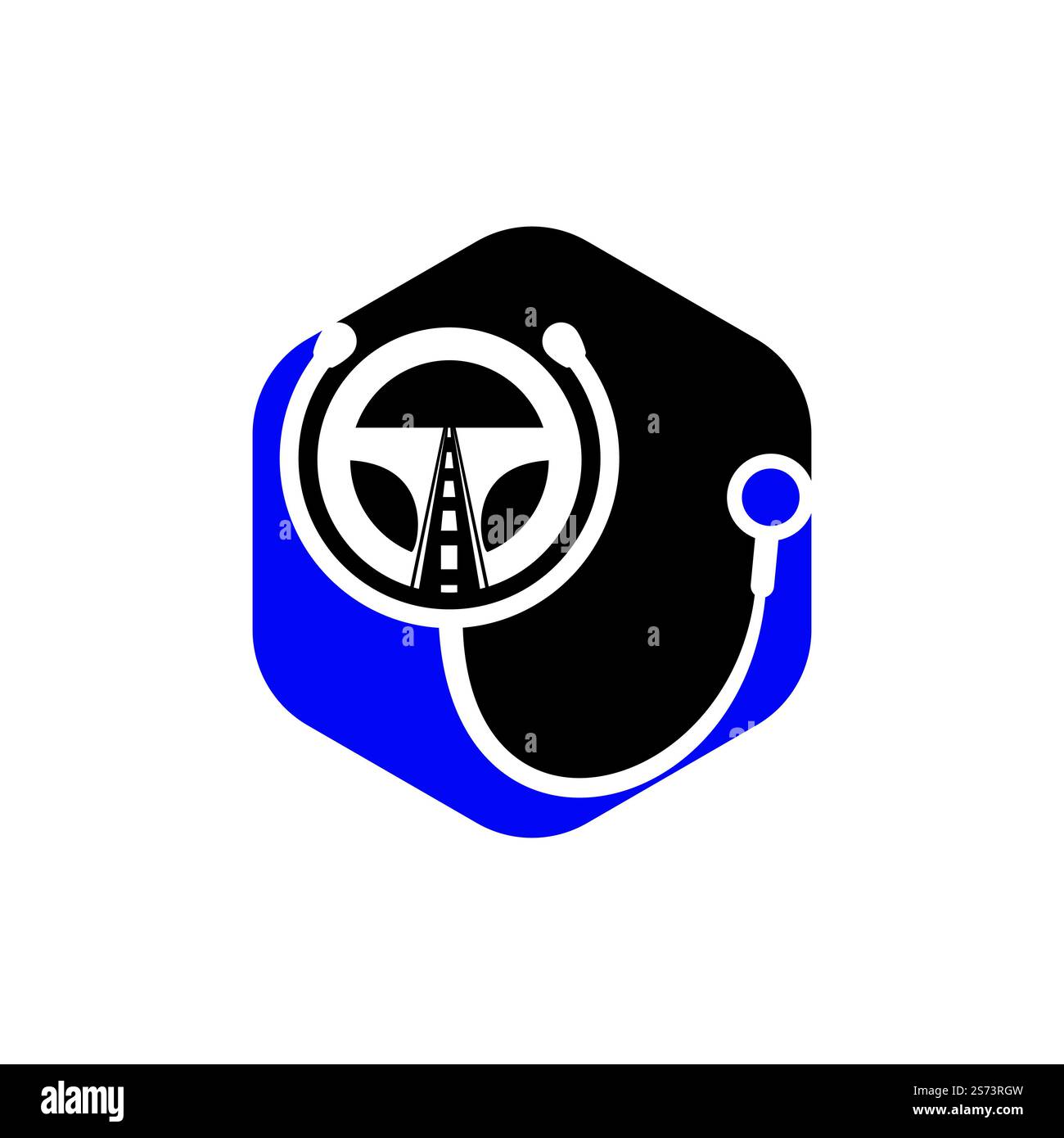 Driver medical vector logo design template. Steering with stethoscope ...