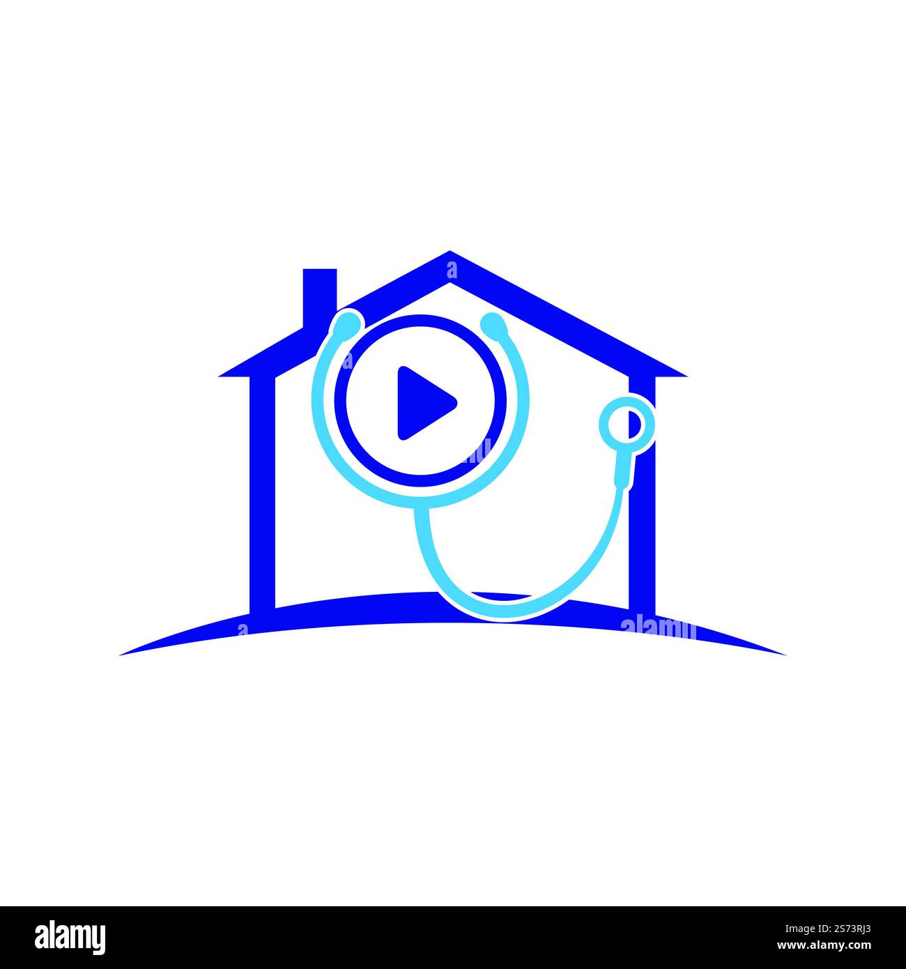 Doctor play vector logo design template. Stethoscope and play button ...