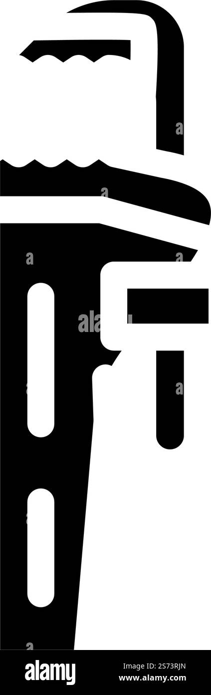 pipe wrench glyph icon vector. pipe wrench sign. isolated symbol ...