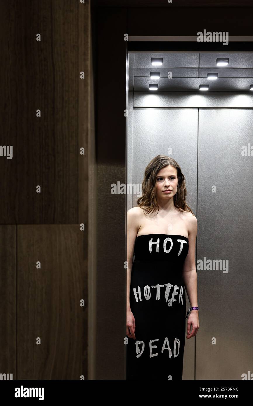 Berlin, Germany. 18th Jan, 2025. Climate activist Luisa Neubauer stands ...