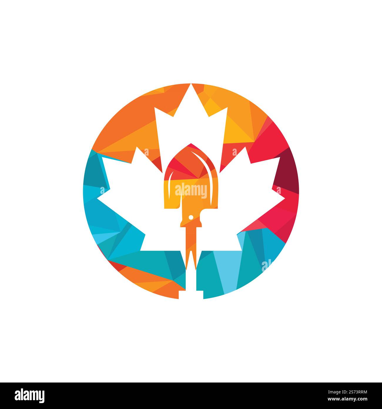 Canada labor vector logo design template. Shovel with maple leaf icon ...