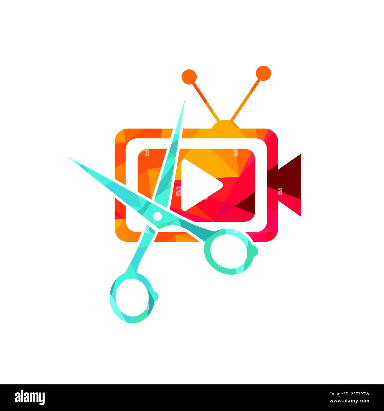 Movie film editor vector logo design. Video editing logo concept Stock ...