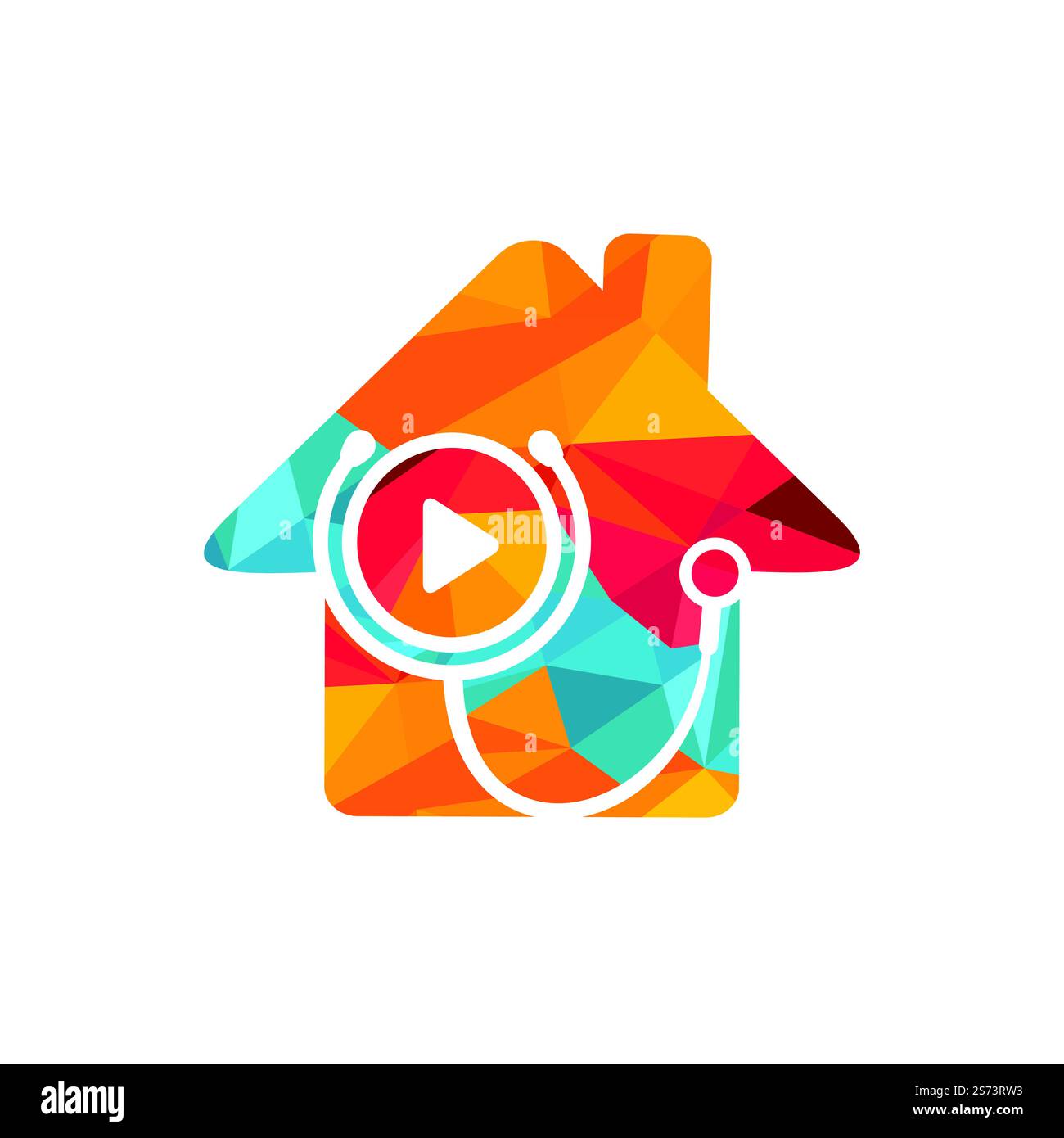 Doctor play vector logo design template. Stethoscope and play button ...