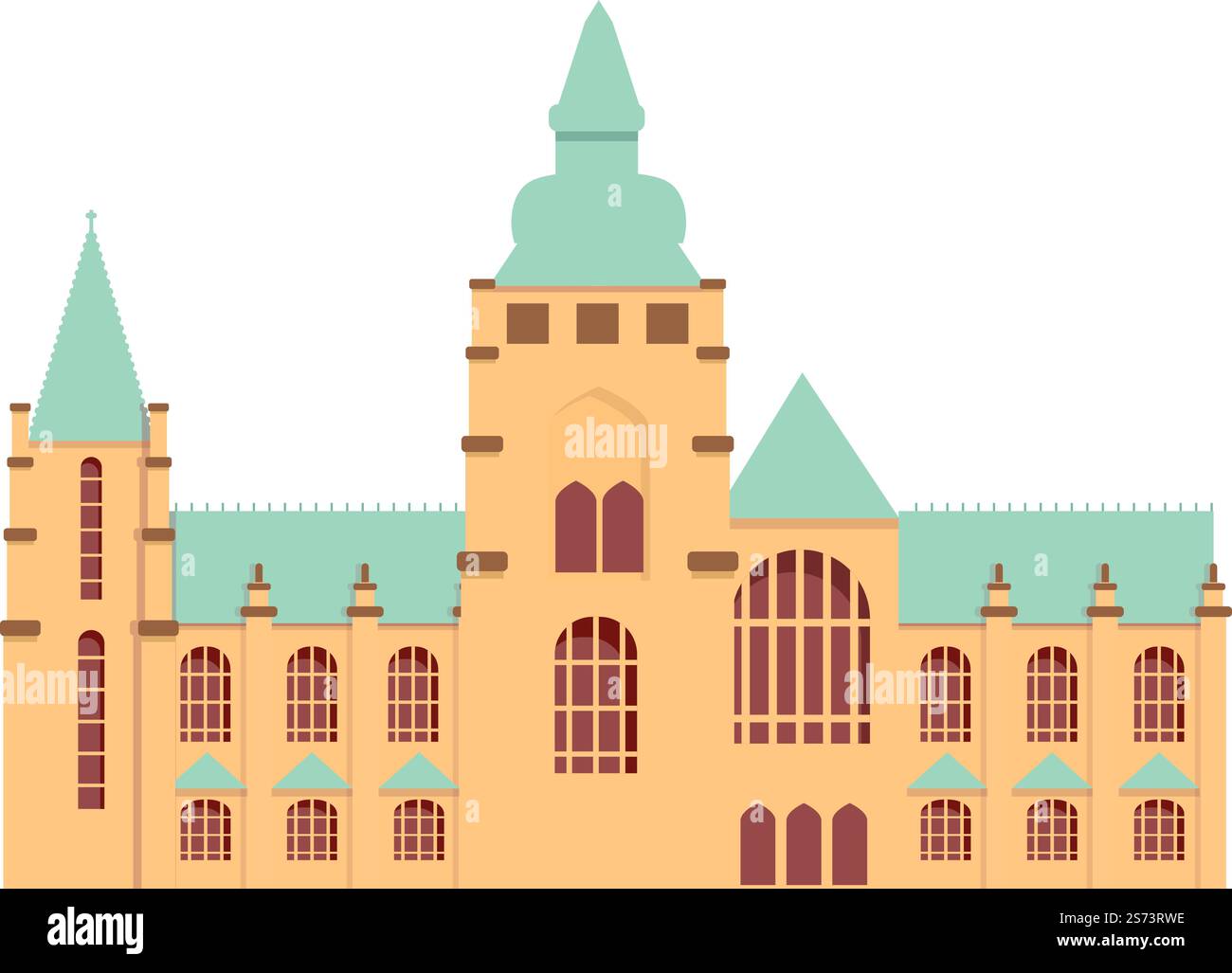 Castle building icon cartoon vector. Beer country. Church region ...