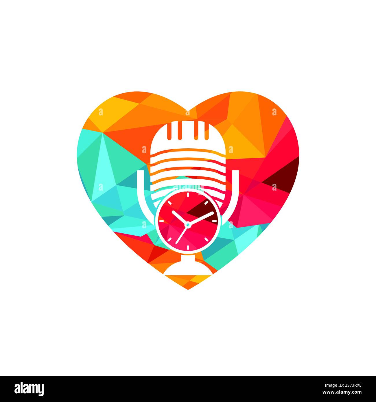 Podcast time vector logo design template Stock Vector Image & Art - Alamy