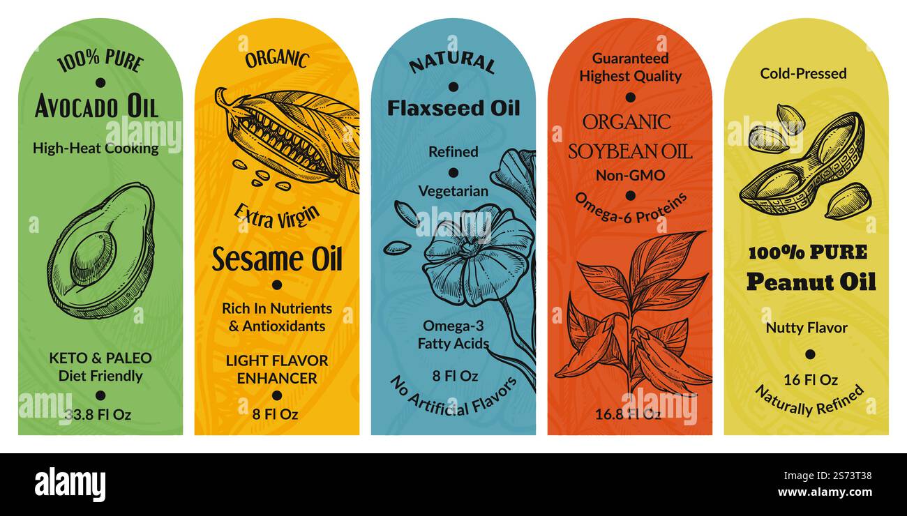 Template package design for organic oil product. Natural pure avocado ...