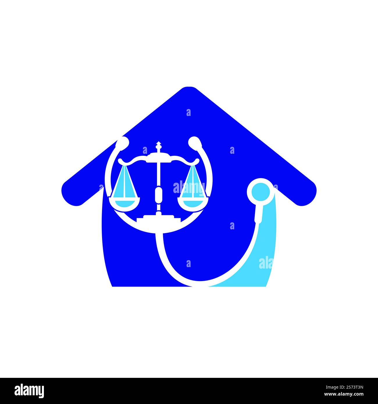 Medical law vector logo design template. Stethoscope with law scale ...