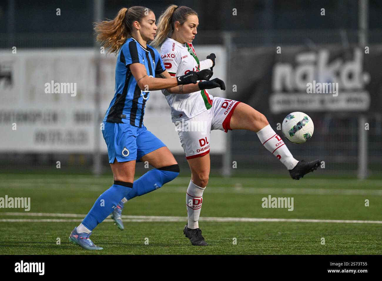 Aalter, Belgium. 18th Jan, 2025. Stefanie De Alem Da Eira (10) of Club YLA pictured in a duel ...