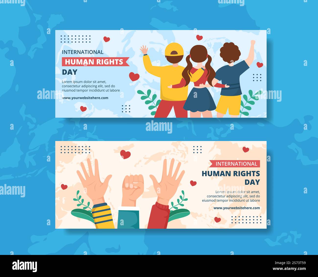 International Human Rights Day Horizontal Banner Template Hand Drawn ...