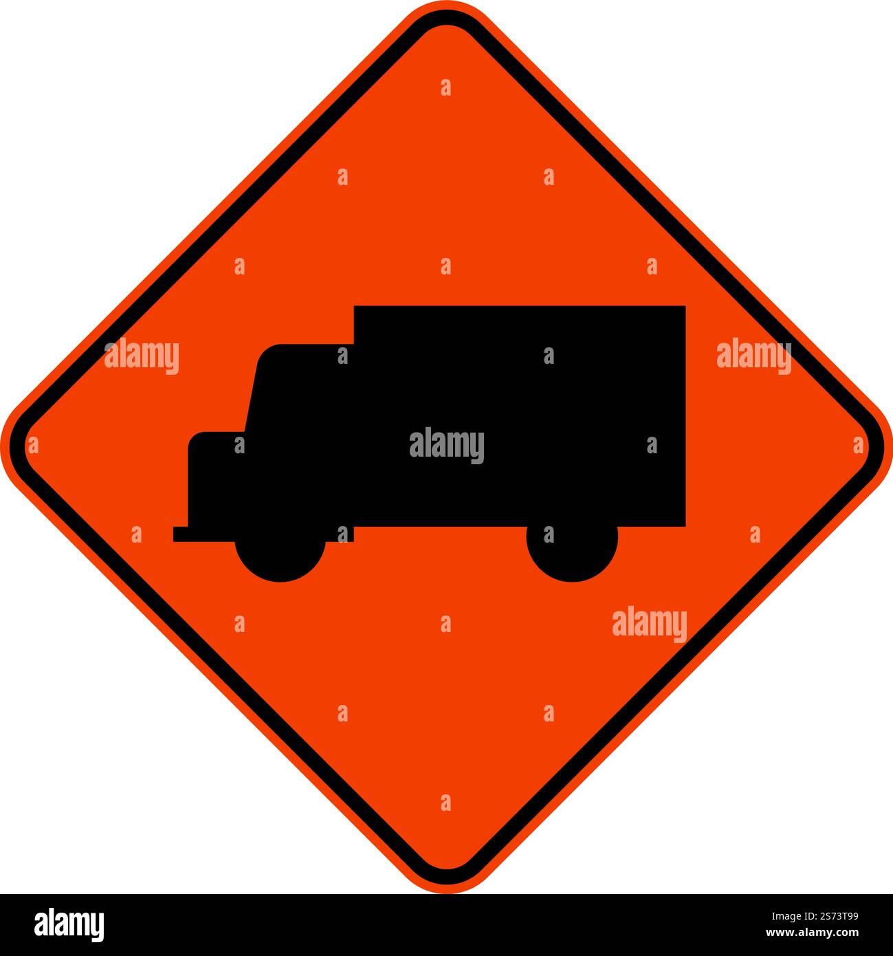 Truck Crossing Sign On White Background Stock Vector Image & Art - Alamy