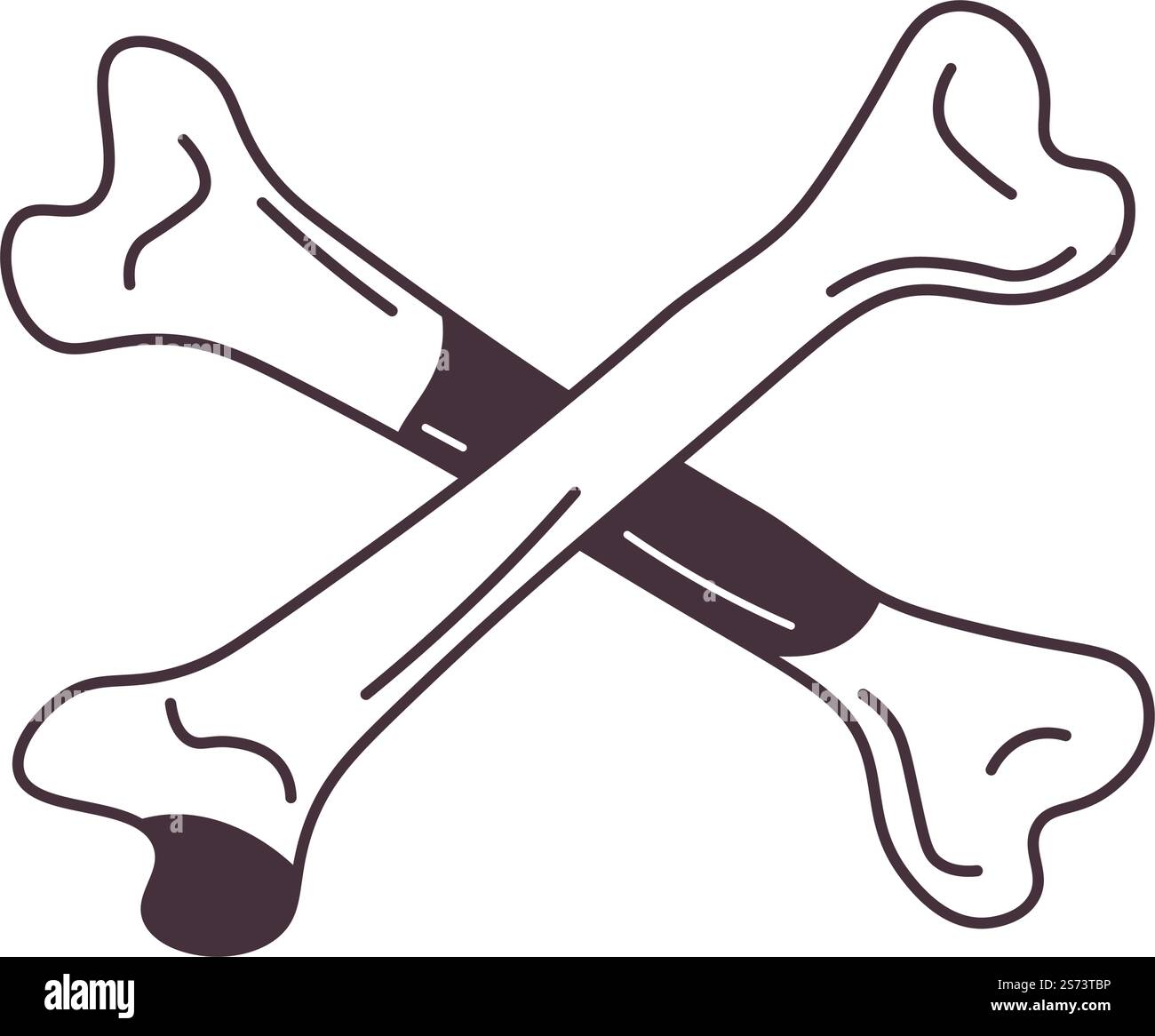 Skeleton crossed bones, symbol of piracy. Simple minimalist design of ...