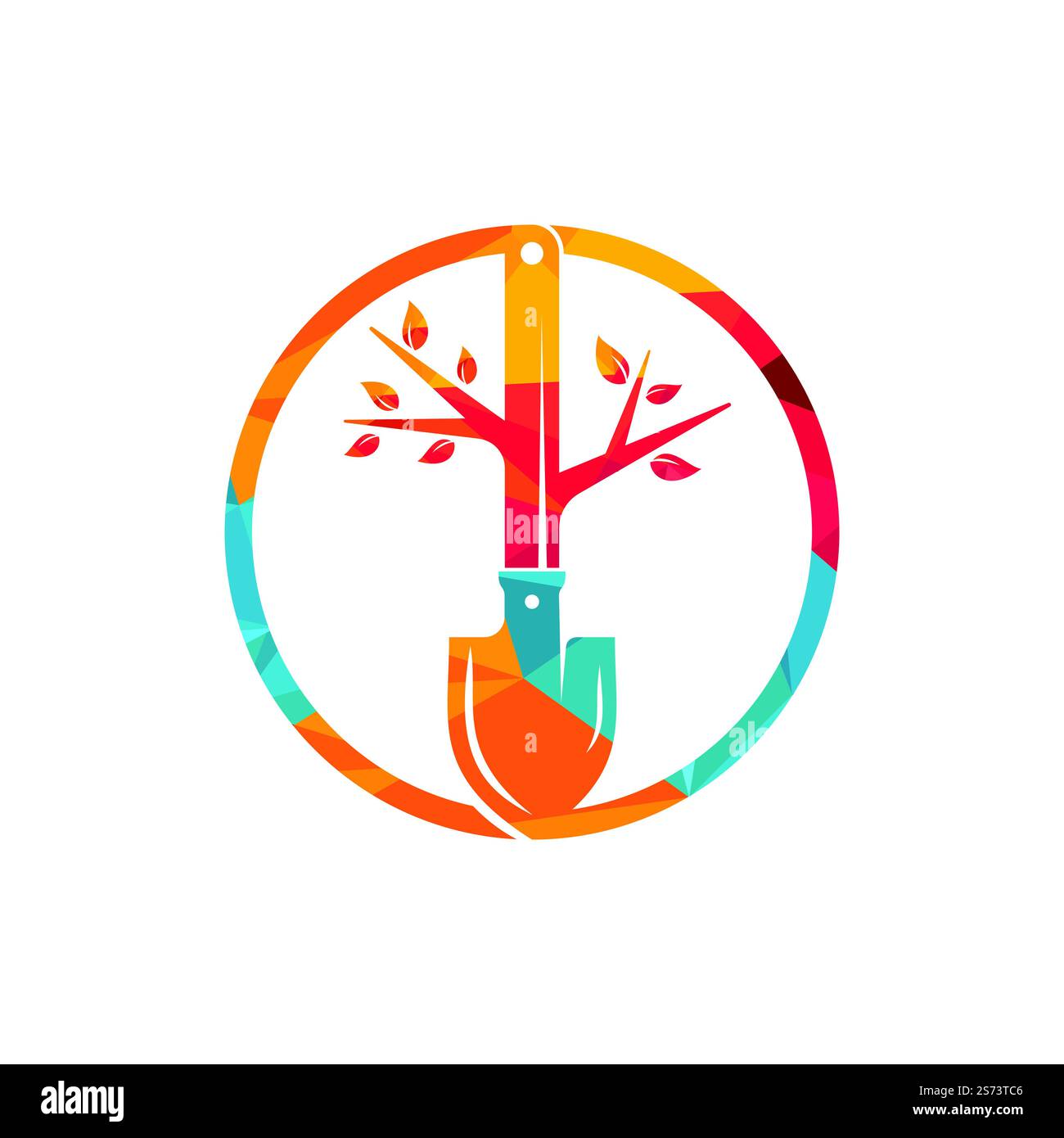 Shovel tree vector logo design. Green garden environment logo design ...