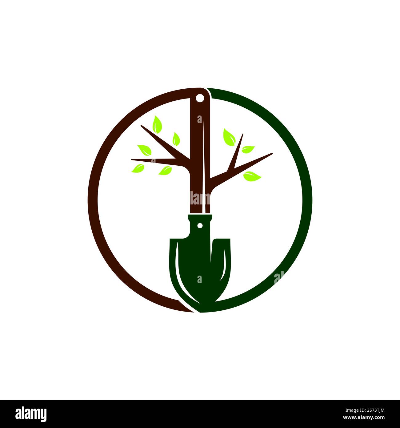 Shovel tree vector logo design. Green garden environment logo design ...