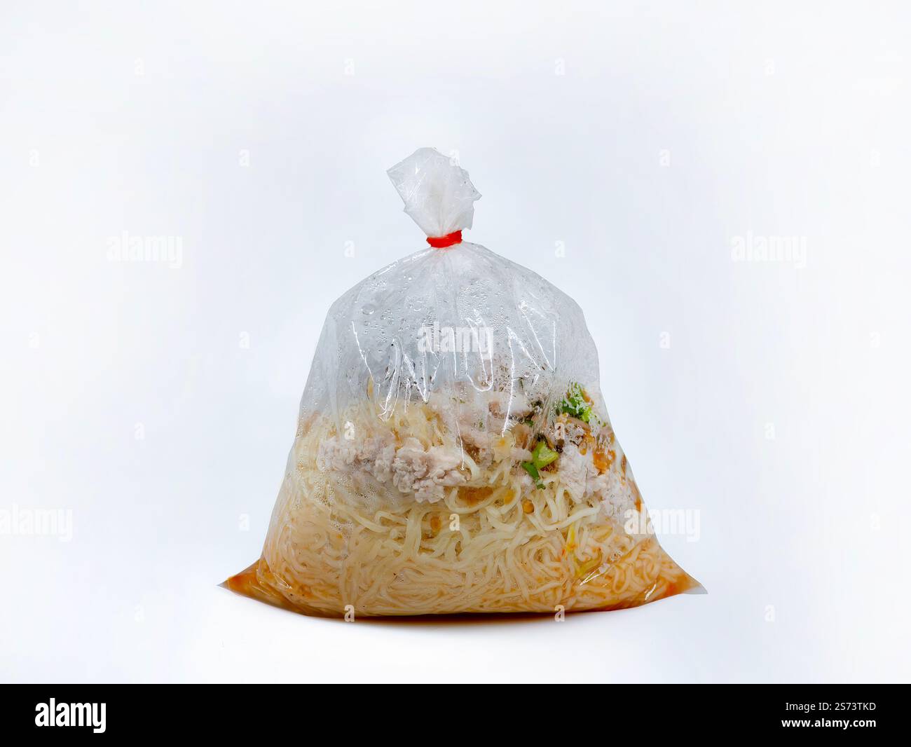 Noodle, Only in Thailand, transparent plastic bag tied with rubber band ...