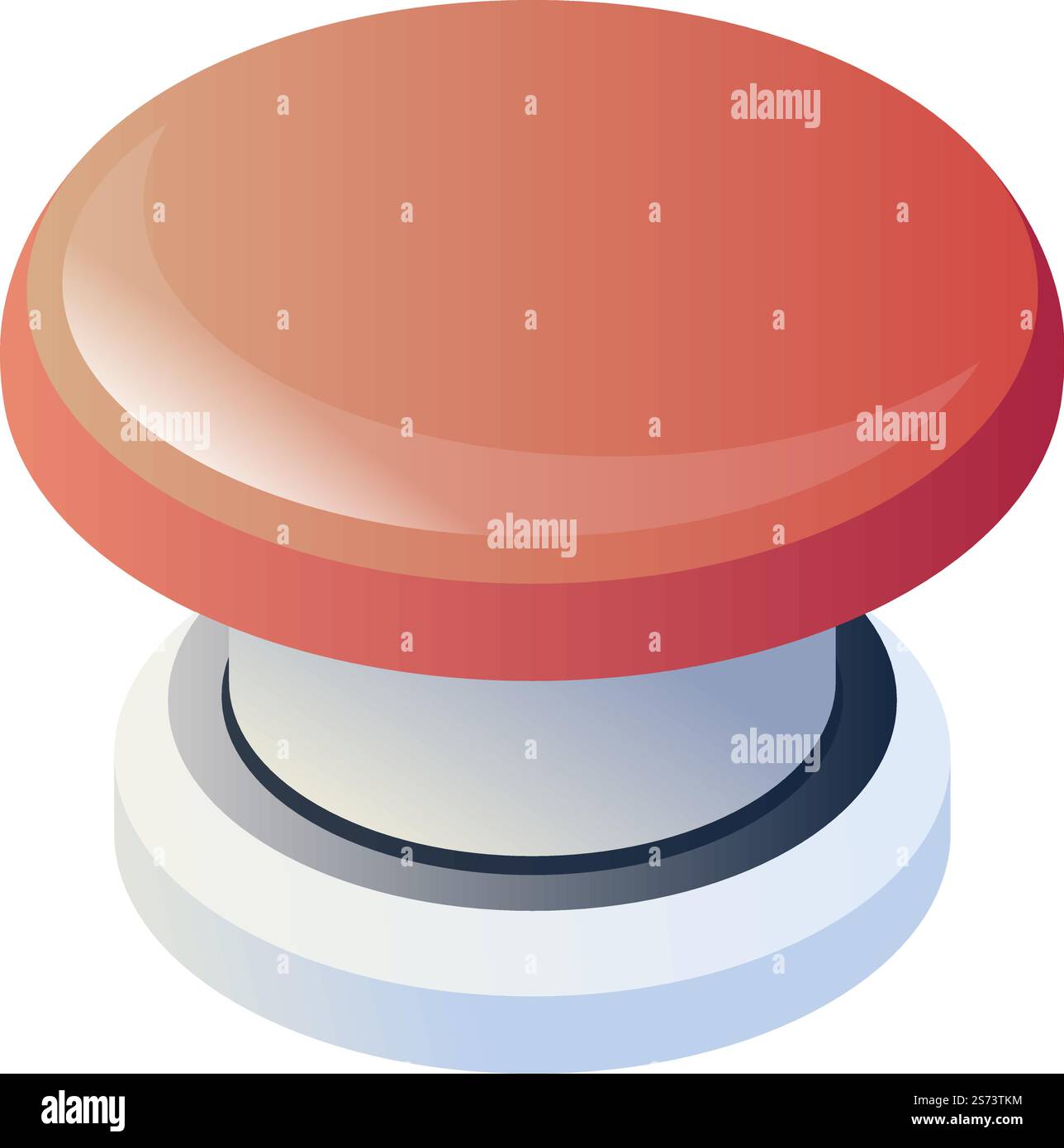 Red on or off button for controlling and operating systems. Isolated ...