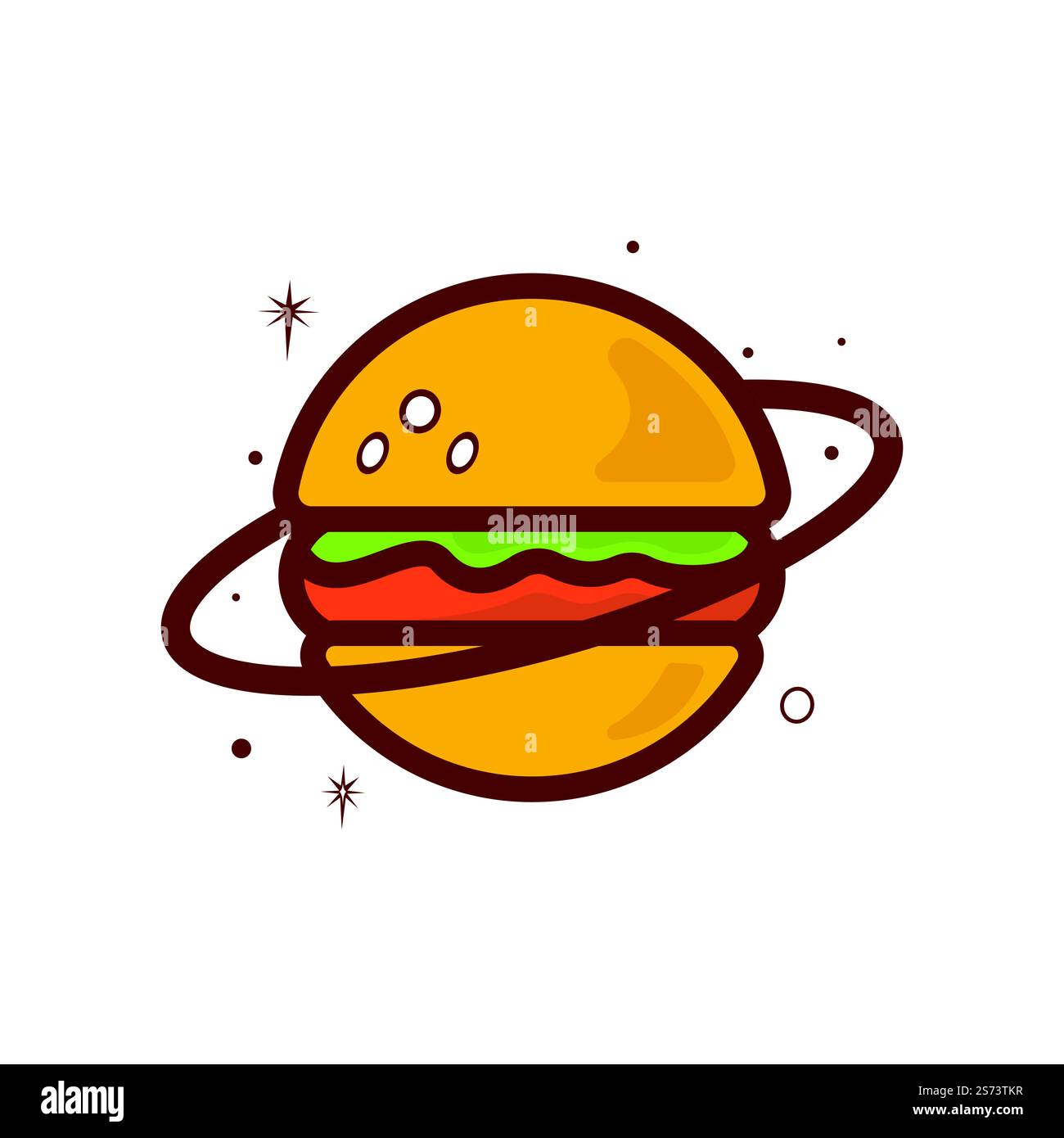 Burger planet vector logo design. Food cafe and restaurant logo concept ...