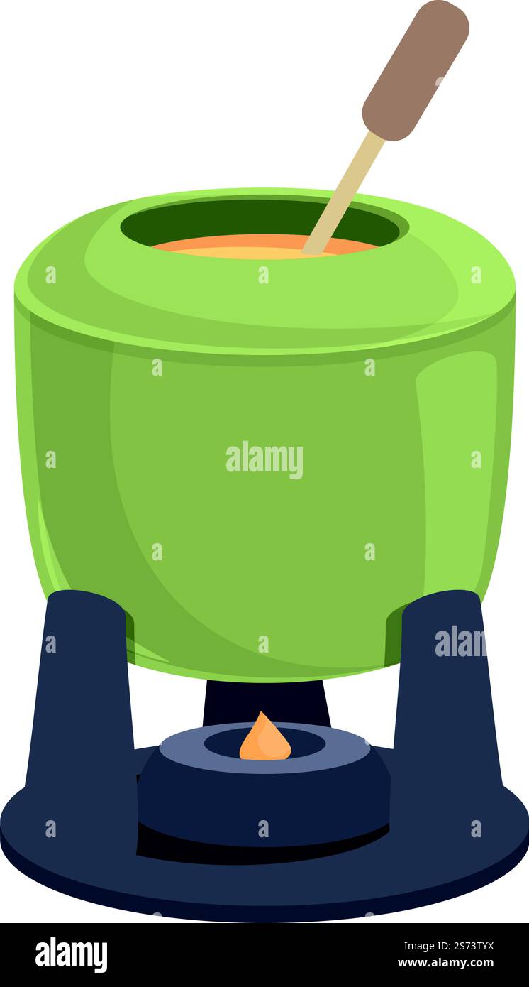 Green fondue pot icon Stock Vector Images - Alamy
