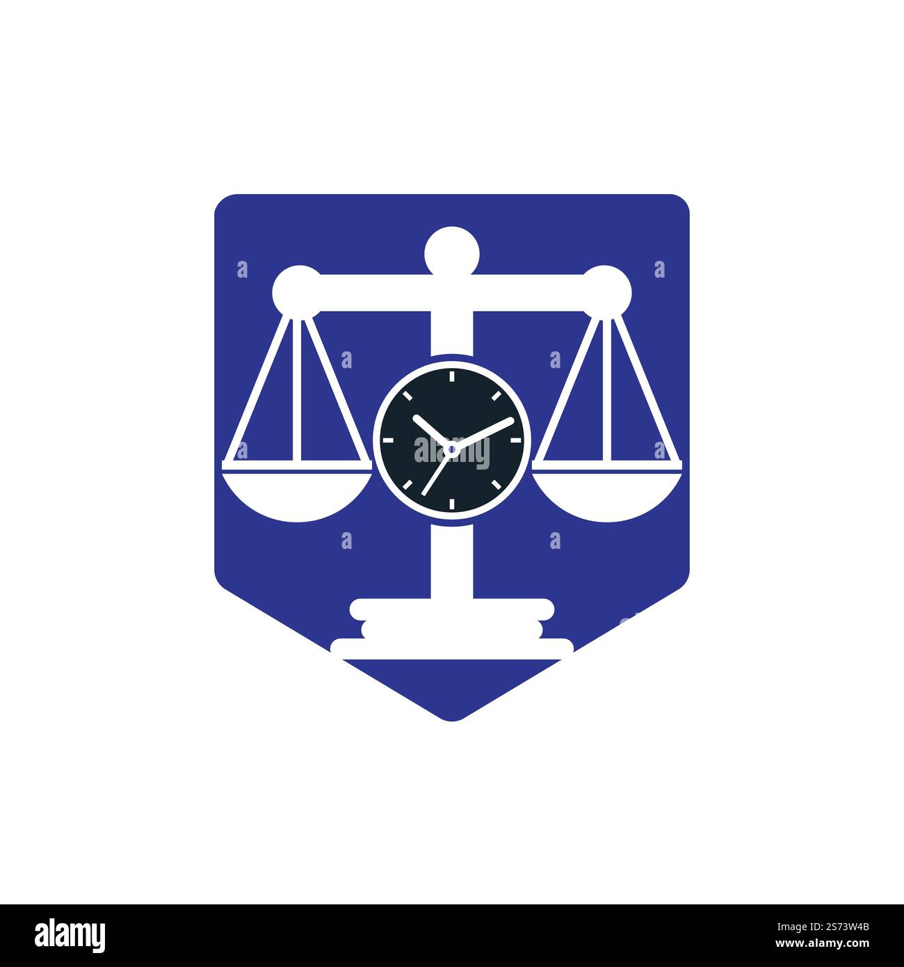 Law time vector logo design. Scale with clock icon vector logo design ...
