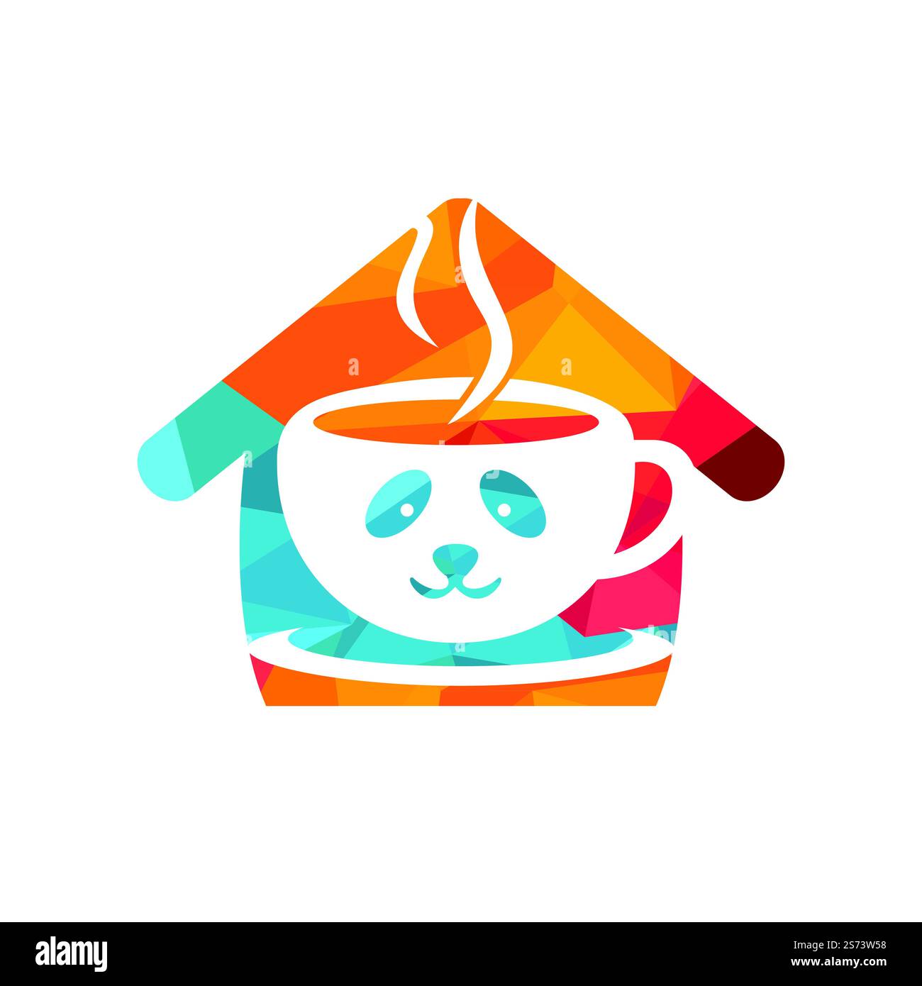 Panda coffee vector logo design template. Coffee shop or restaurant ...