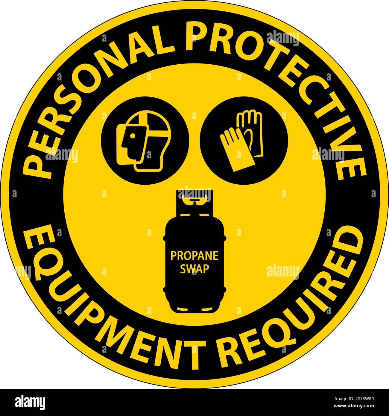Propane Personal Protective Equipment Required Floor Sign Stock Vector ...