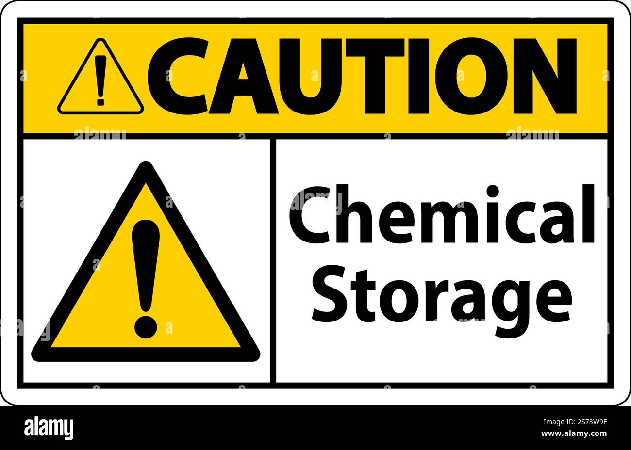 Caution Chemical Storage Symbol Sign On White Background Stock Vector ...