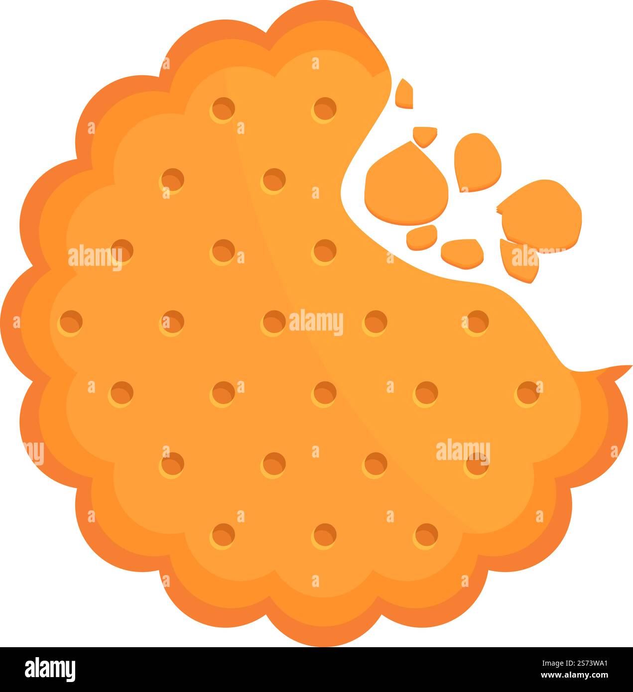 Bite cracker icon cartoon vector. Cookie food. Cake biscuit. Bite ...