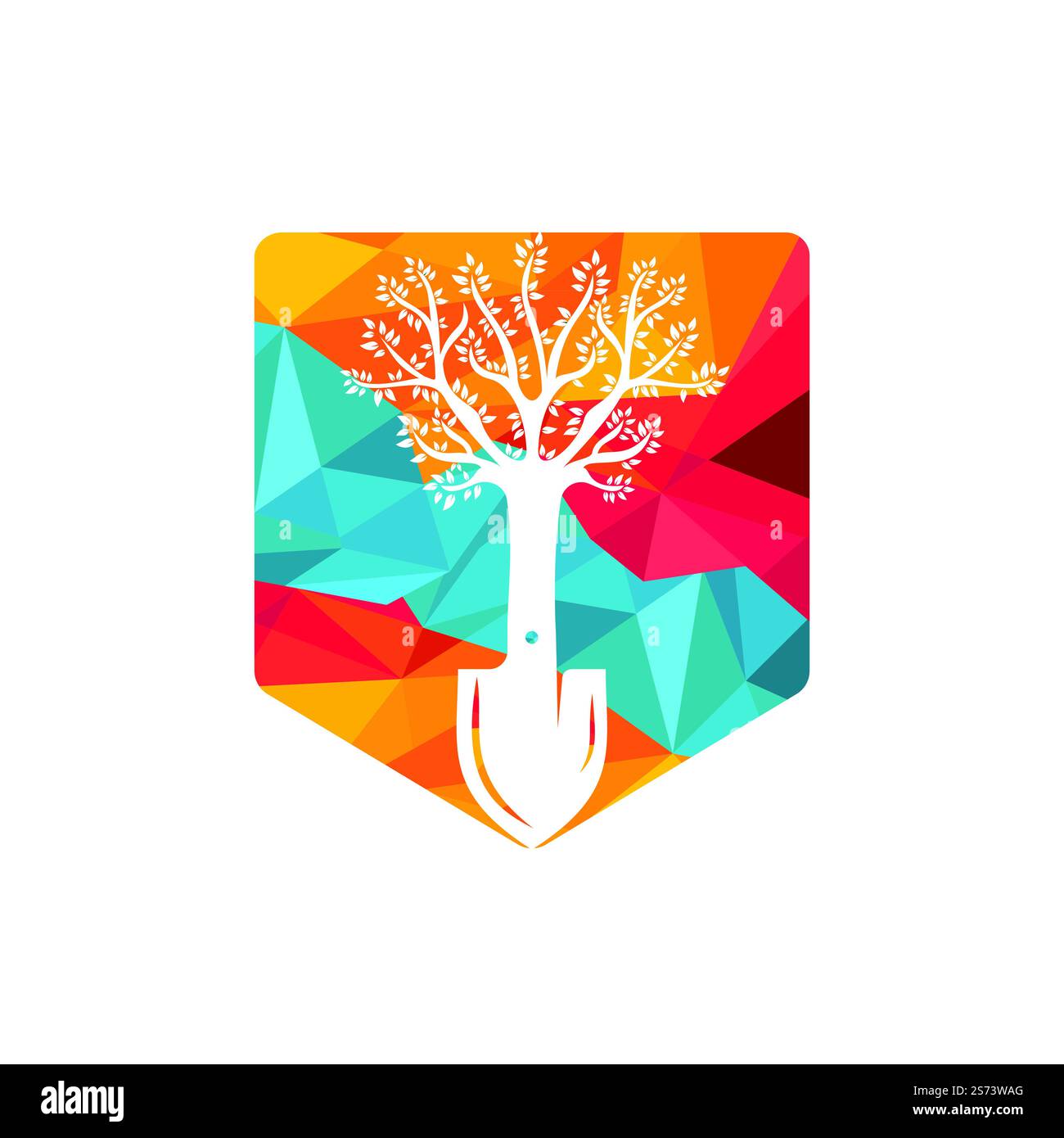 Shovel tree vector logo design. Green garden environment logo design ...
