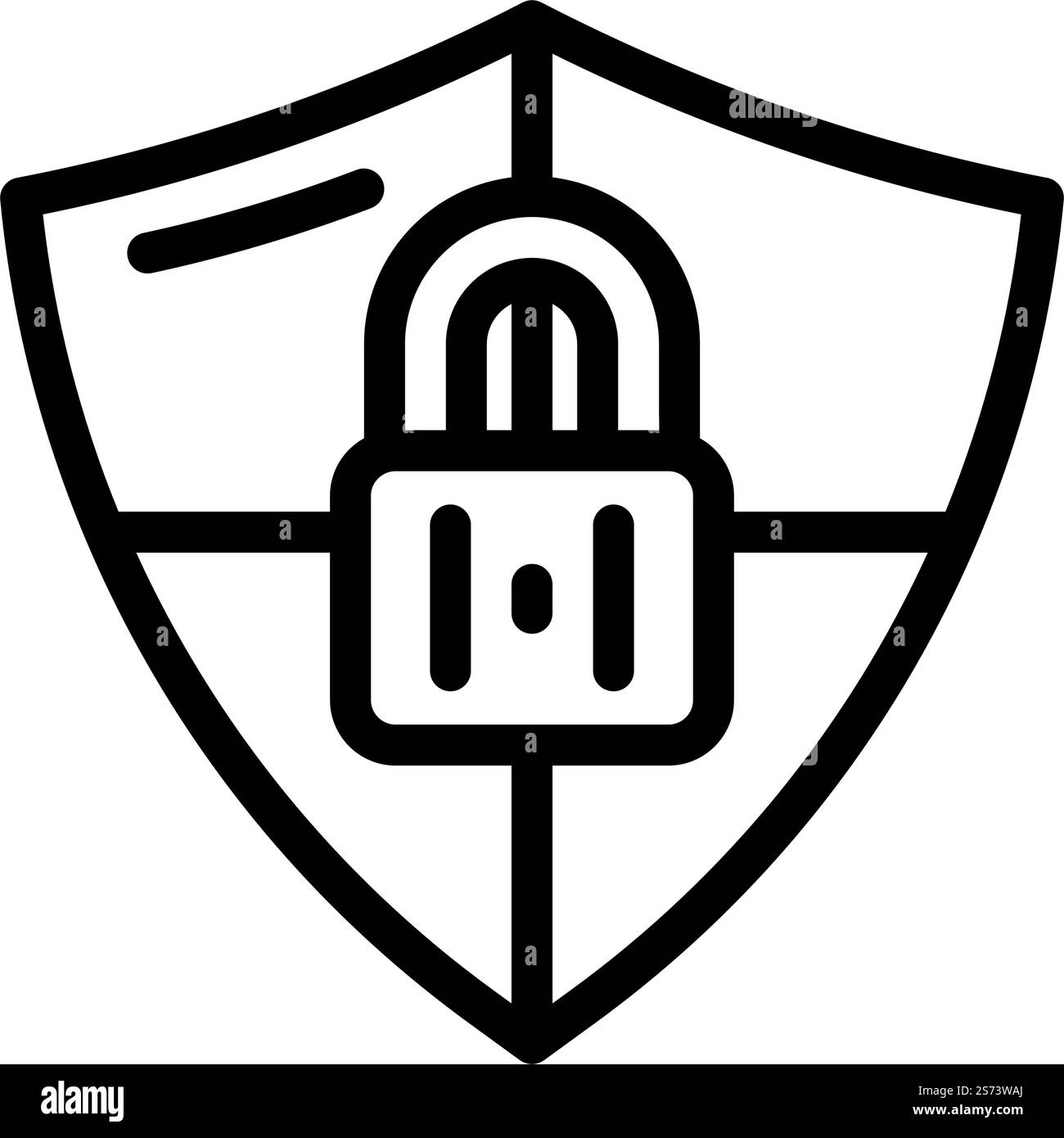 safety padlock line icon vector. safety padlock sign. isolated contour ...