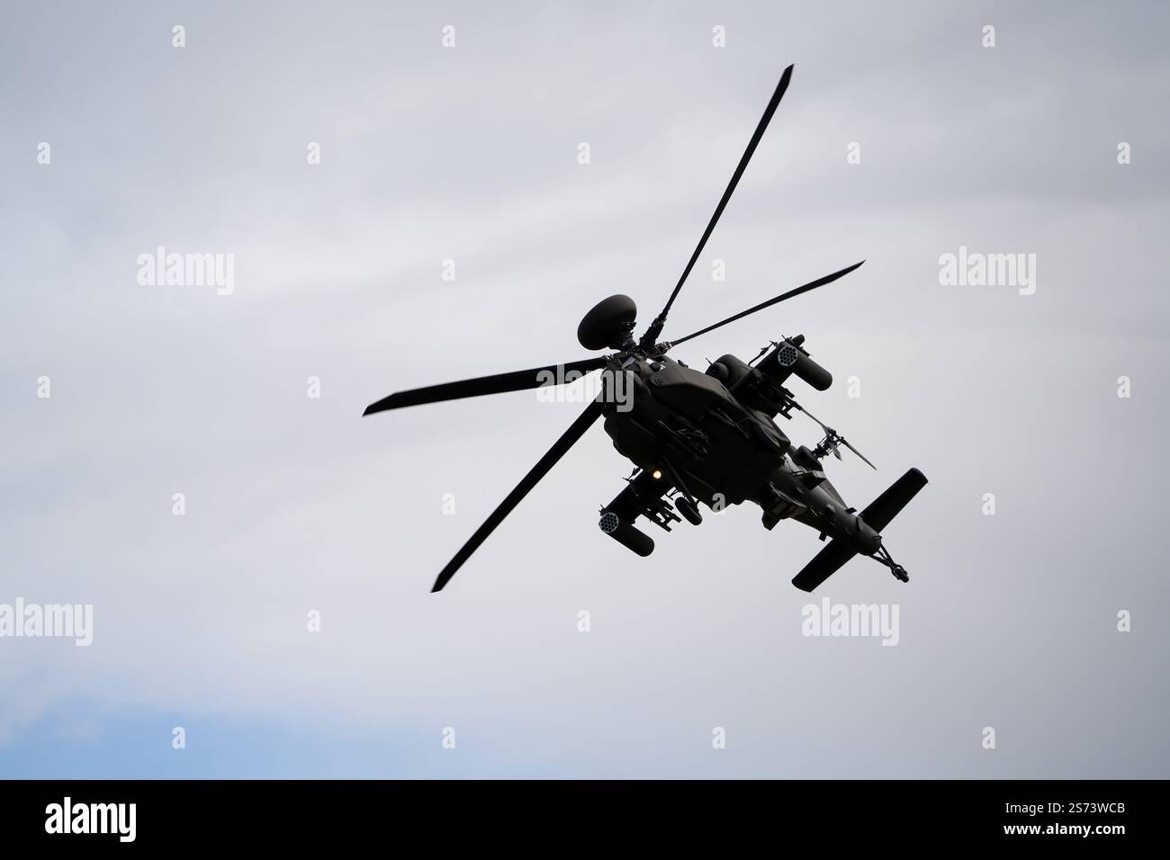 a British army Boeing Apache Longbow Attack helicopter gunship AH2 ...