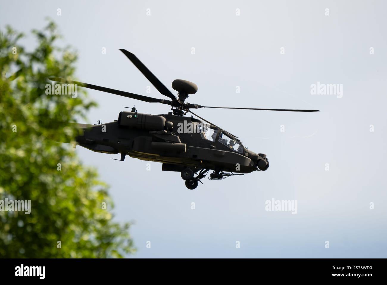 right side view of a British army Boeing Apache Longbow Attack ...