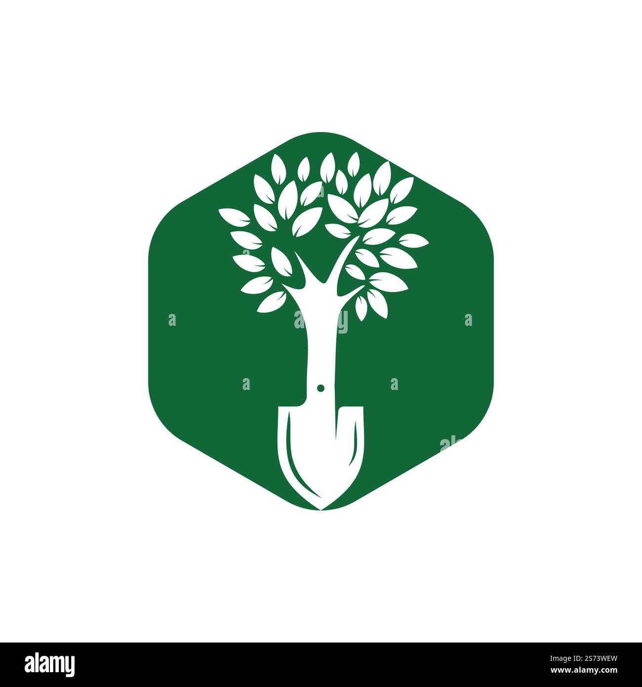 Shovel tree vector logo design. Green garden environment logo design ...