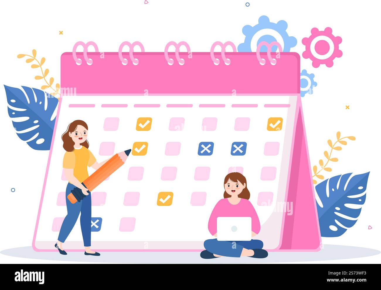 Event Planner Template Hand Drawn Cartoon Flat Illustration with ...