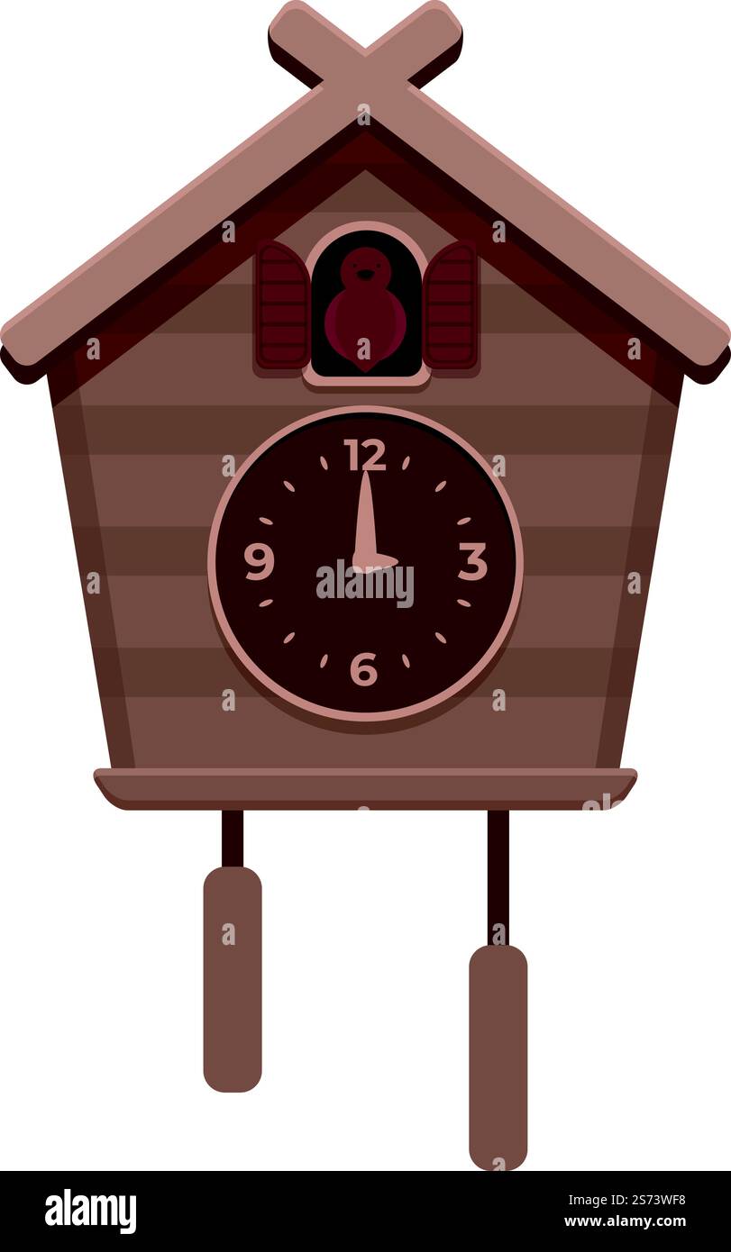 Cuckoo Clock icon cartoon vector. Old watch. Wall time. Cuckoo Clock ...