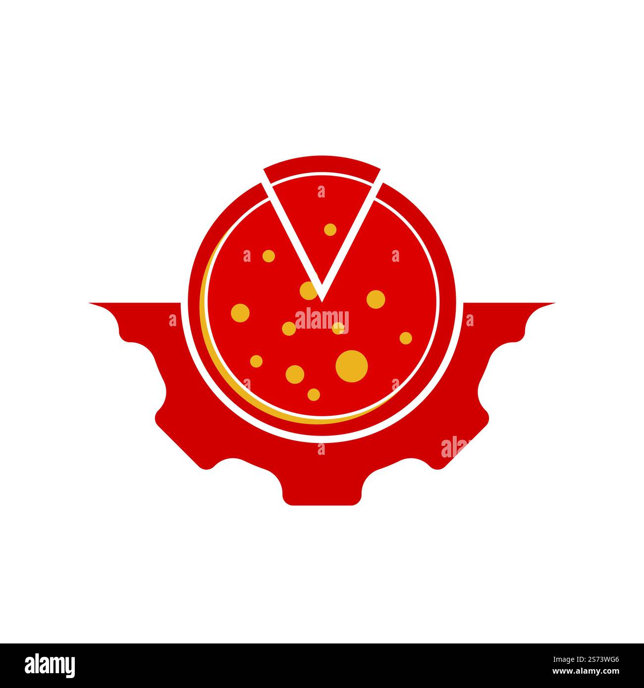 Pizza gear vector logo design. Food and mechanic symbol or icon Stock ...