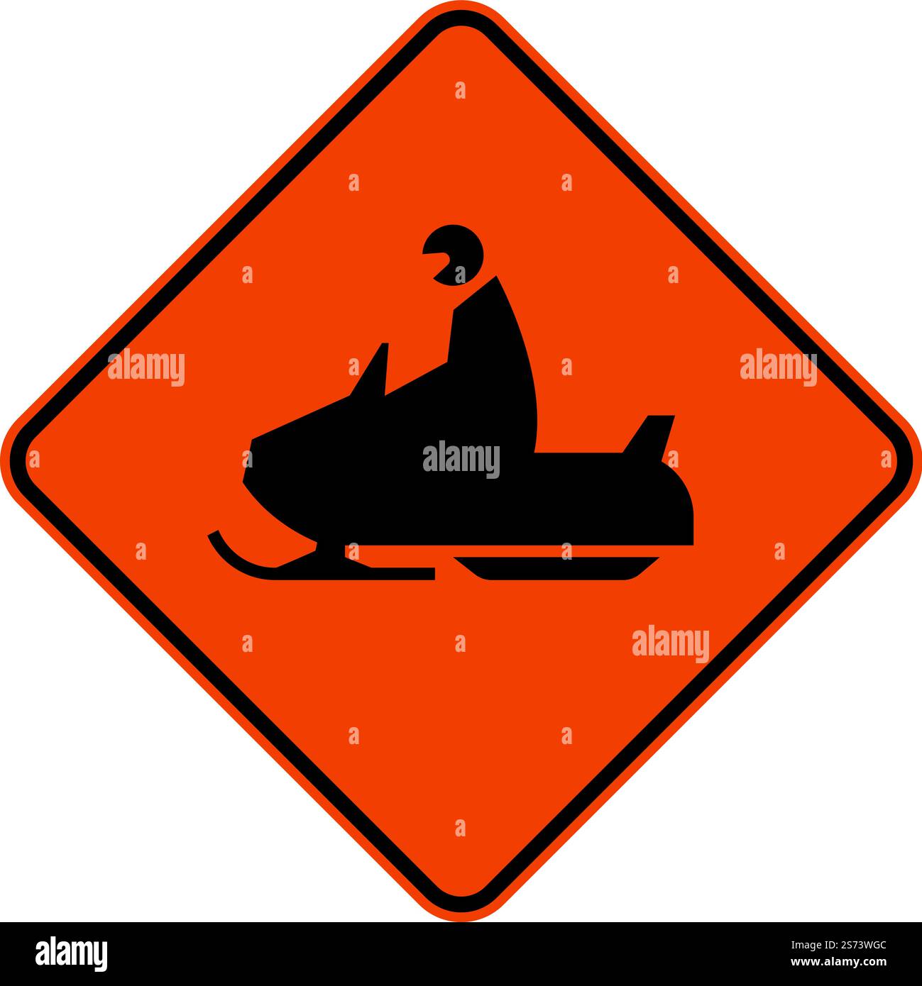 Snowmobile Crossing Sign On White Background Stock Vector Image & Art ...