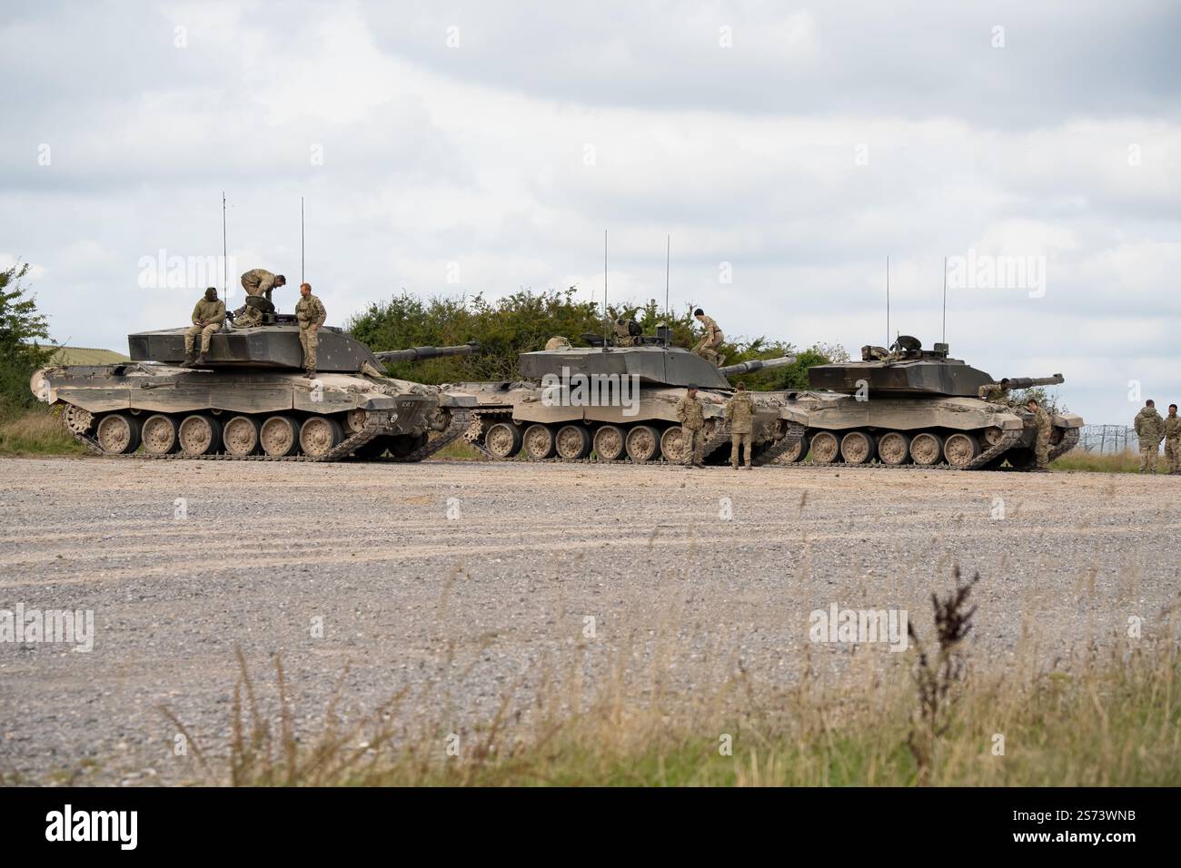 a squadron of British army Challenger 2 II FV4034 main battle tanks ...
