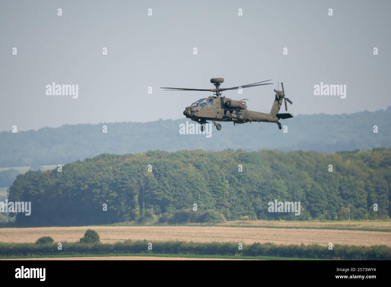 left side view of a British army Boeing Apache Longbow Attack ...