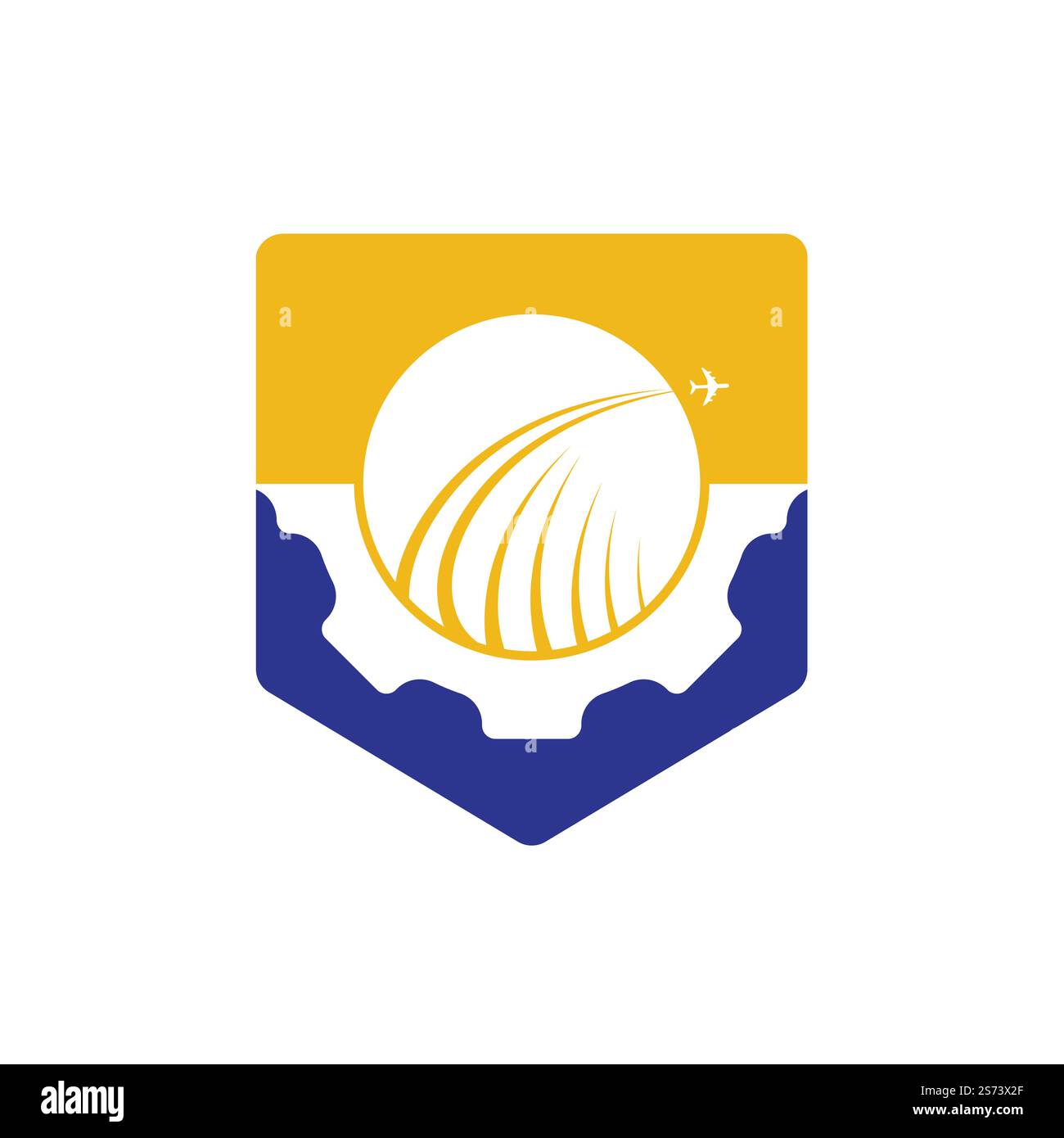 Gear travel vector logo design. Abstract airplane travel fly with gear ...